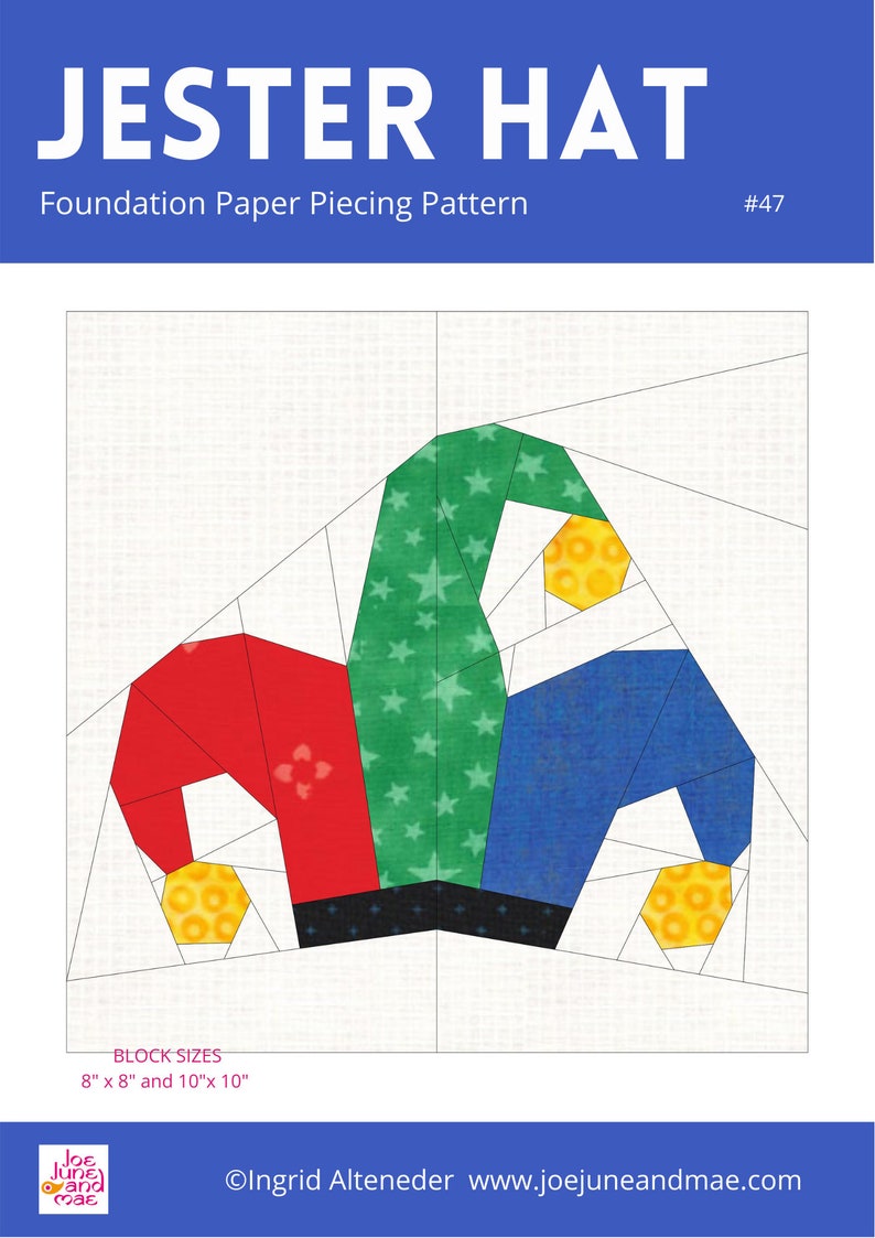 Jester Hat Sewing Pattern Jester Hat Quilt Block Pattern PDF - Etsy