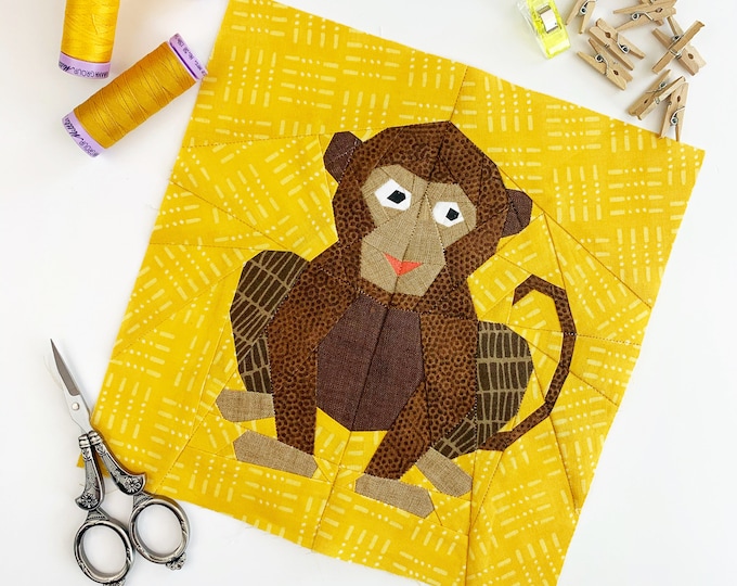 Monkey Quilt Pattern With Modern Quilt Style - Etsy Canada