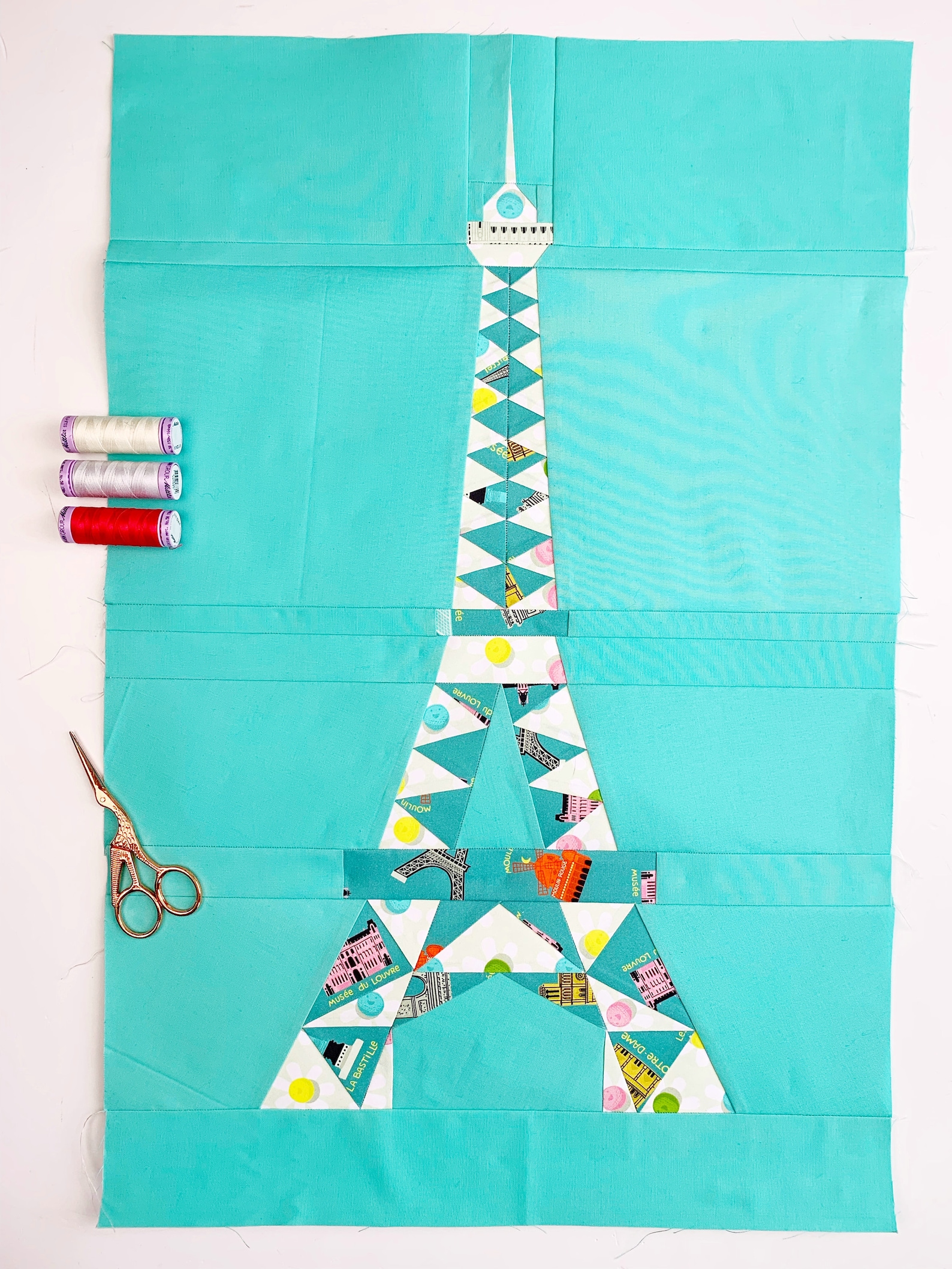 Eiffel Tower Quilt Block Pattern: Parisian Style FPP (PDF Download) - Etsy