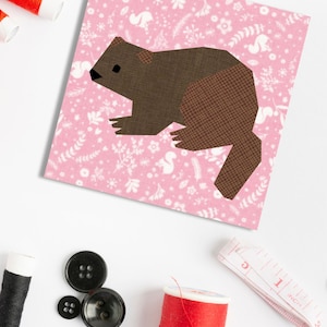 Beaver Paper Piecing Pattern, 4 Sizes PDF Sewing Pattern, Foundation ...