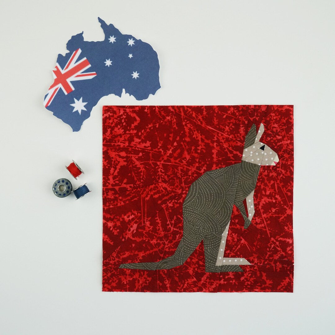 Kangaroo Quilt Block Pattern, PDF Instant Download, Foundation Paper ...
