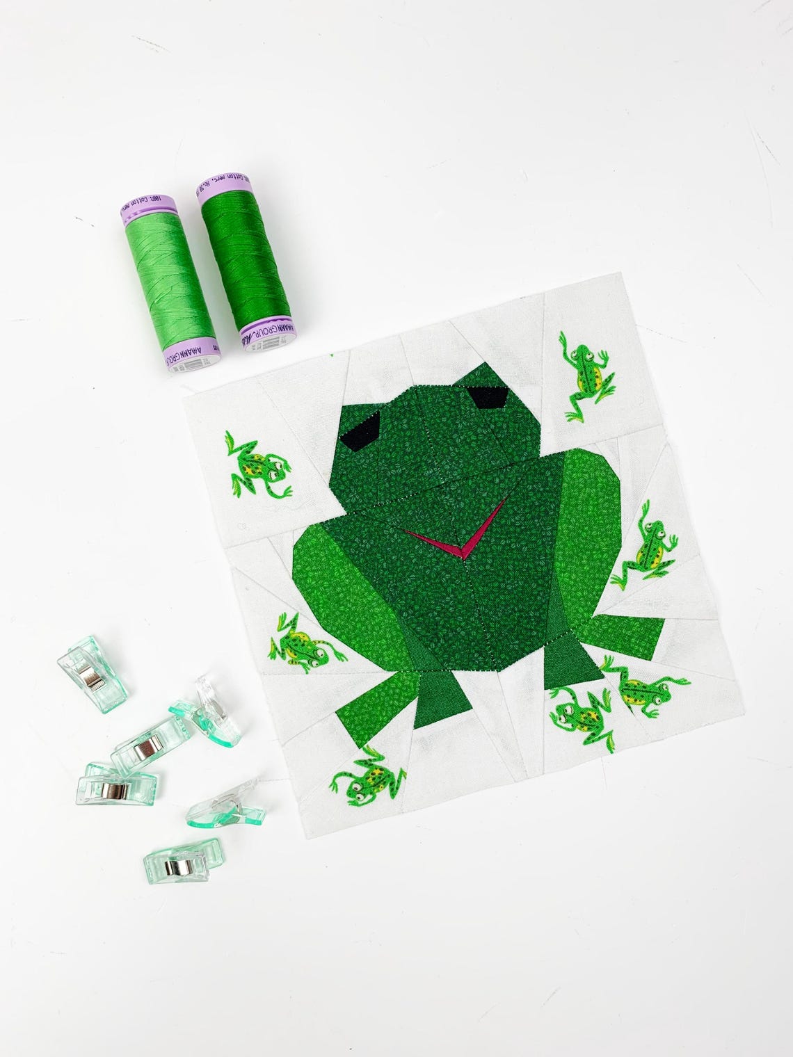 Frog FPP Quilt Block Pattern 5 Sizes PDF Instant Download, Foundation ...