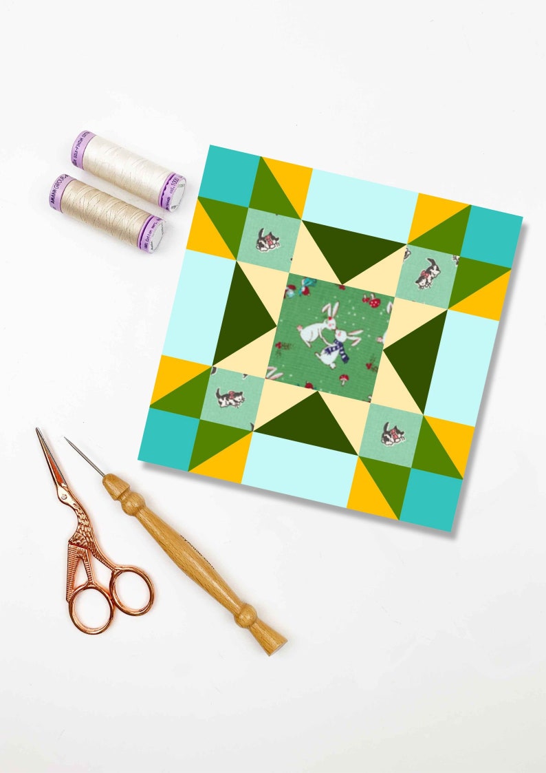 Amish Star 5 Sizes Quilt Block Pattern, PDF Instant Download ...