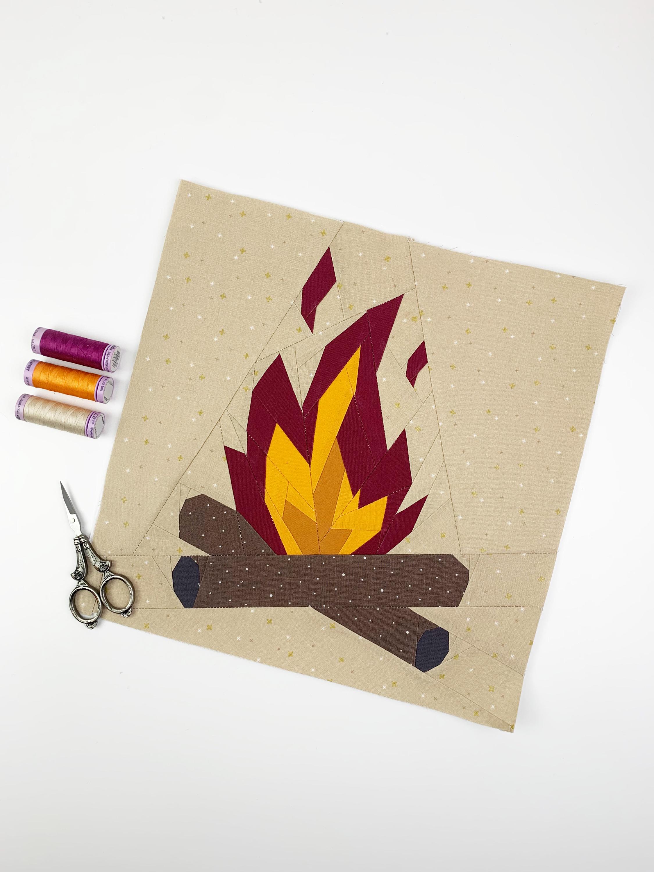 Campfire Quilt Block, 4 Sizes PDF Instant Download, FPP Patchwork ...