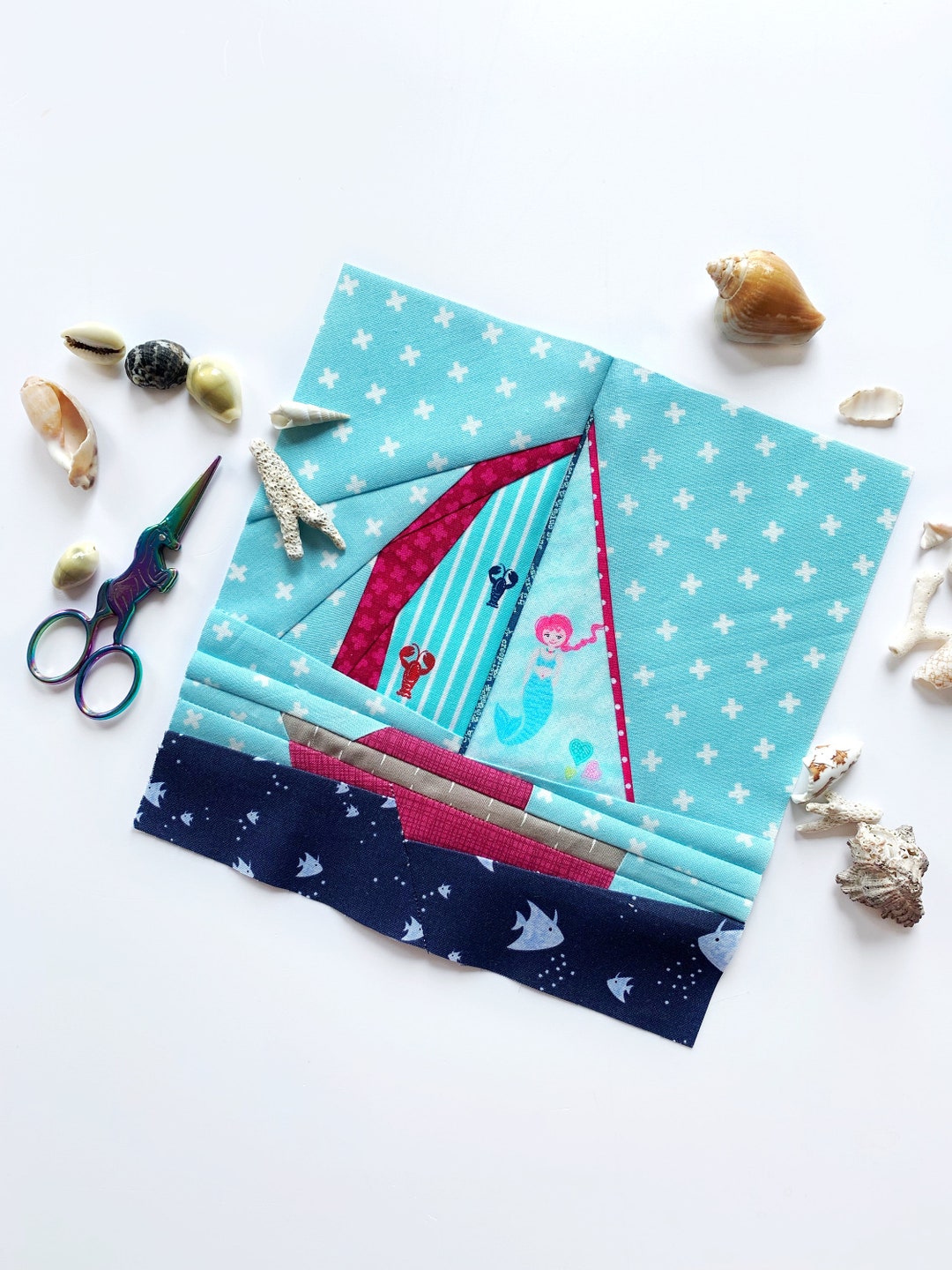 Sailboat Quilt Block Pattern: Patchwork Boat Design (PDF Download) - Etsy