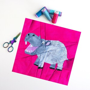 Hippo Quilt Block Pattern, PDF Instant Download, Foundation Paper ...