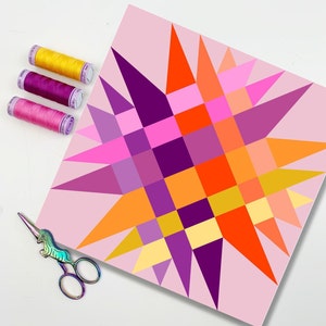 Triple Woven Star Quilt Block Pattern: 5 Sizes (PDF Download) - Etsy