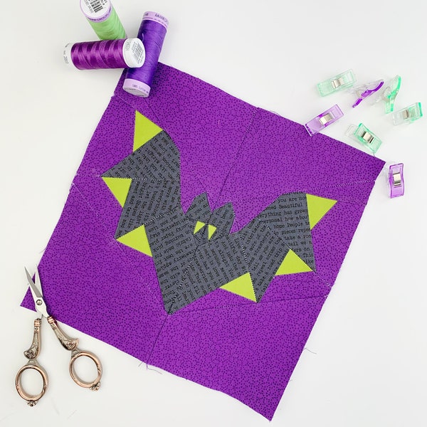 Bat Quilt Block - Etsy