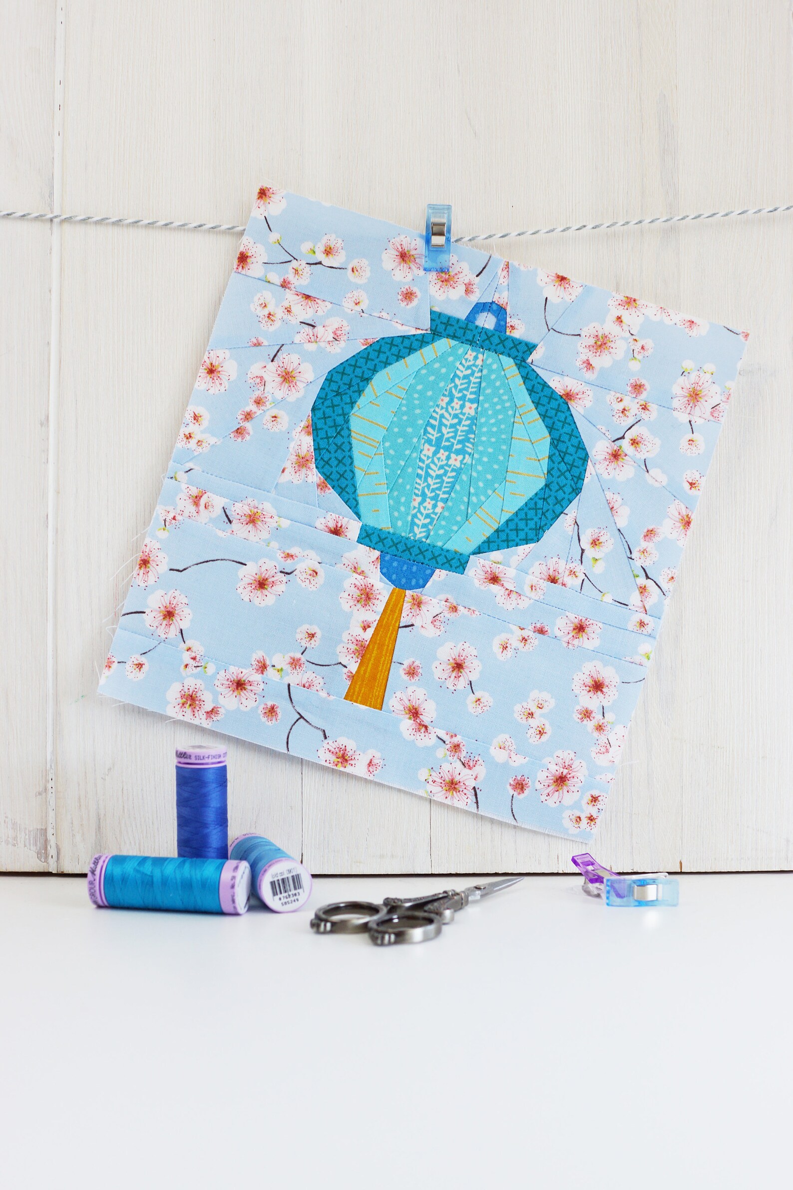 Chinese Lantern Quilt Block Pattern, 5 Sizes, Foundation Paper Piecing ...