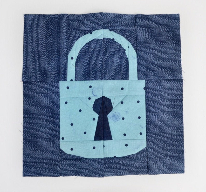 Lock and Key Sewing Pattern Lock and Key Quilt Block Pattern | Etsy