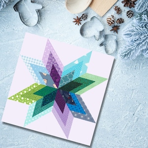 Triple Star Quilt Block, 4 Sizes PDF Instant Download, Foundation Paper ...