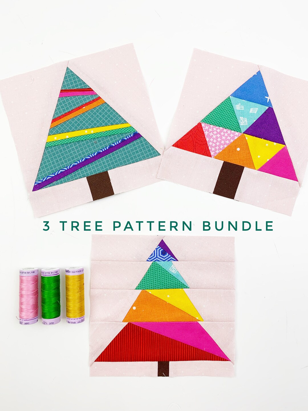 3 Tree Pattern Bundle, 5 Sizes Each, PDF Instant Download, Foundation ...