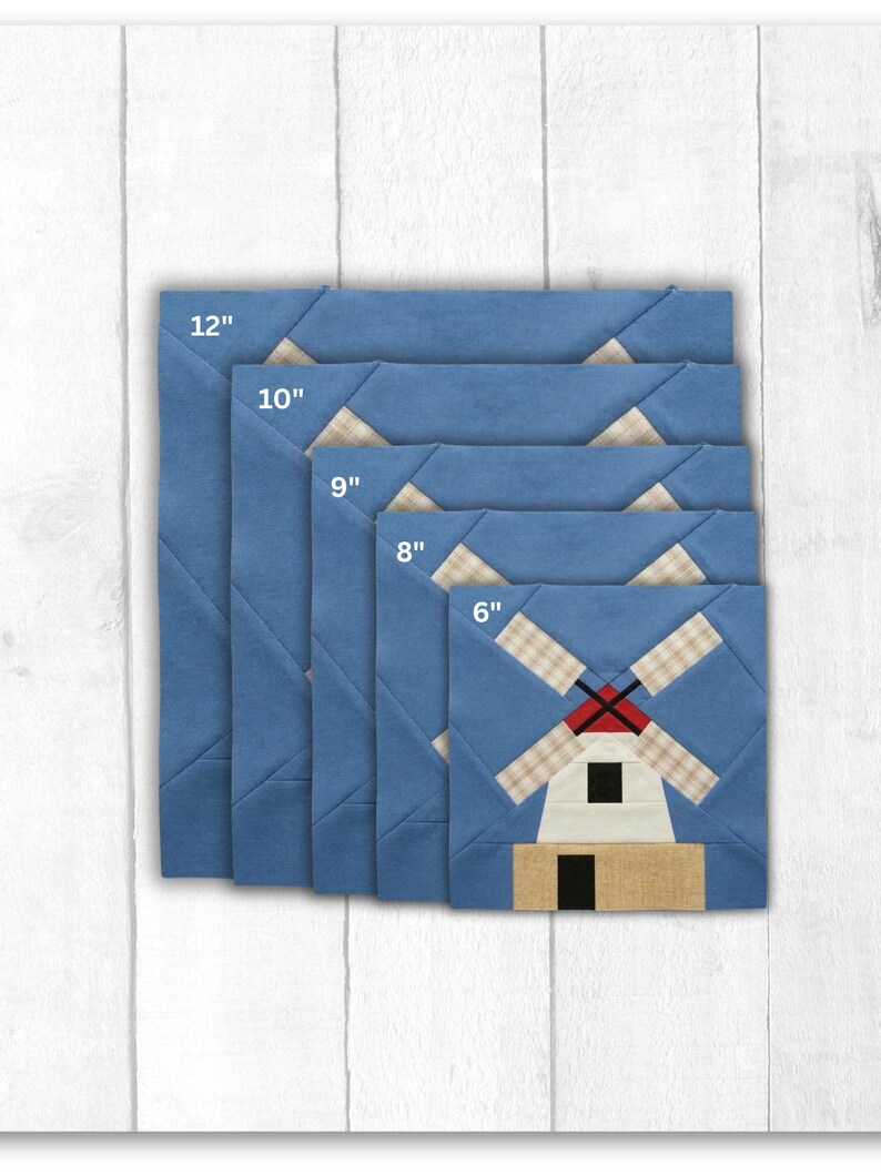 Windmill 5 Sizes Quilt Block Pattern: Foundation Paper Piecing (PDF ...