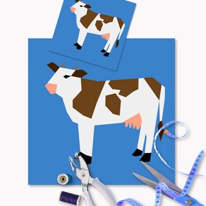 Cow Cattle Quilt Block Pattern, 4 Sizes PDF Instant Download ...