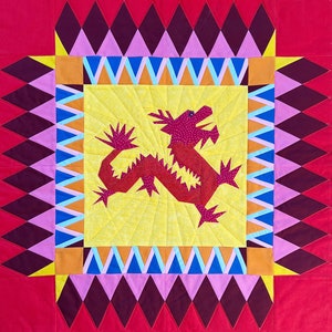 Chinese Dragon Quilt Block Pattern, 2 Sizes PDF Instant Download ...