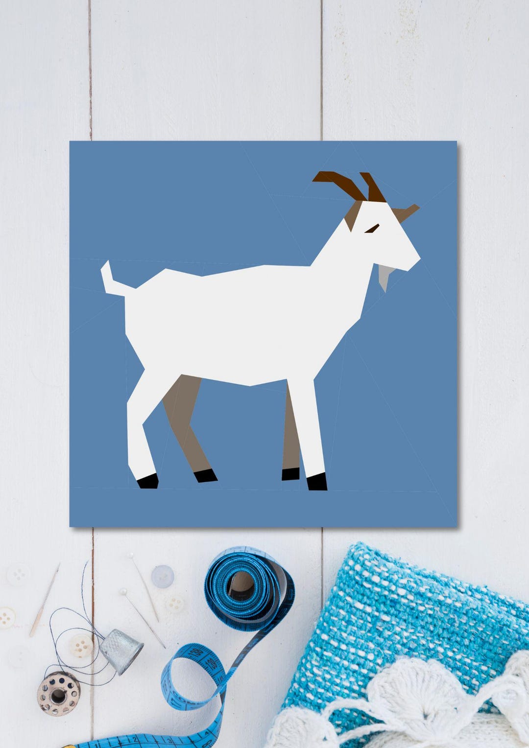 Goat Quilt Block Pattern, 4 Sizes PDF Instant Download, Foundation ...