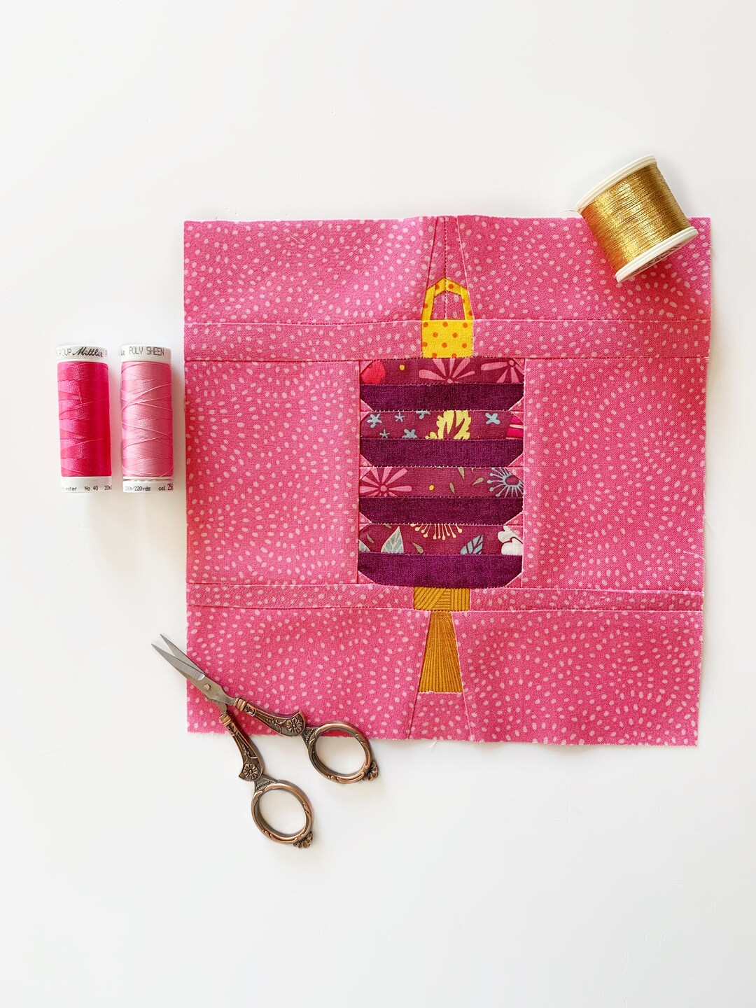 Lantern Quilt Block Pattern, PDF Instant Download, Foundation Paper ...