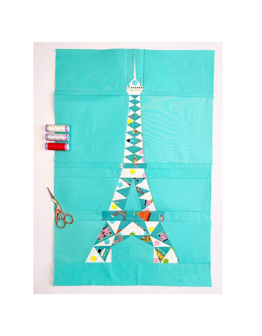 Eiffel Tower Quilt Block Pattern PDF Instant Download La - Etsy