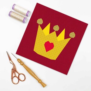 Crown Quilt Block Pattern, PDF Instant Download, Foundation Paper ...