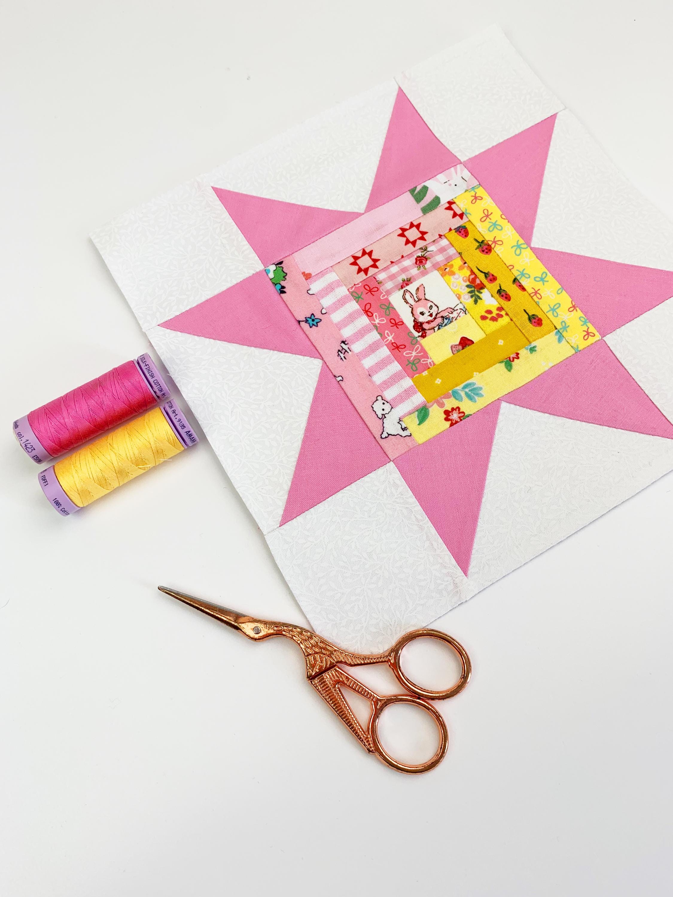 Log Cabin Star Quilt Block: Sawtooth Foundation Paper Piecing Pattern ...