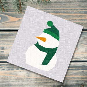 Snowman Quilt Block Pattern, PDF Instant Download, Foundation Paper ...