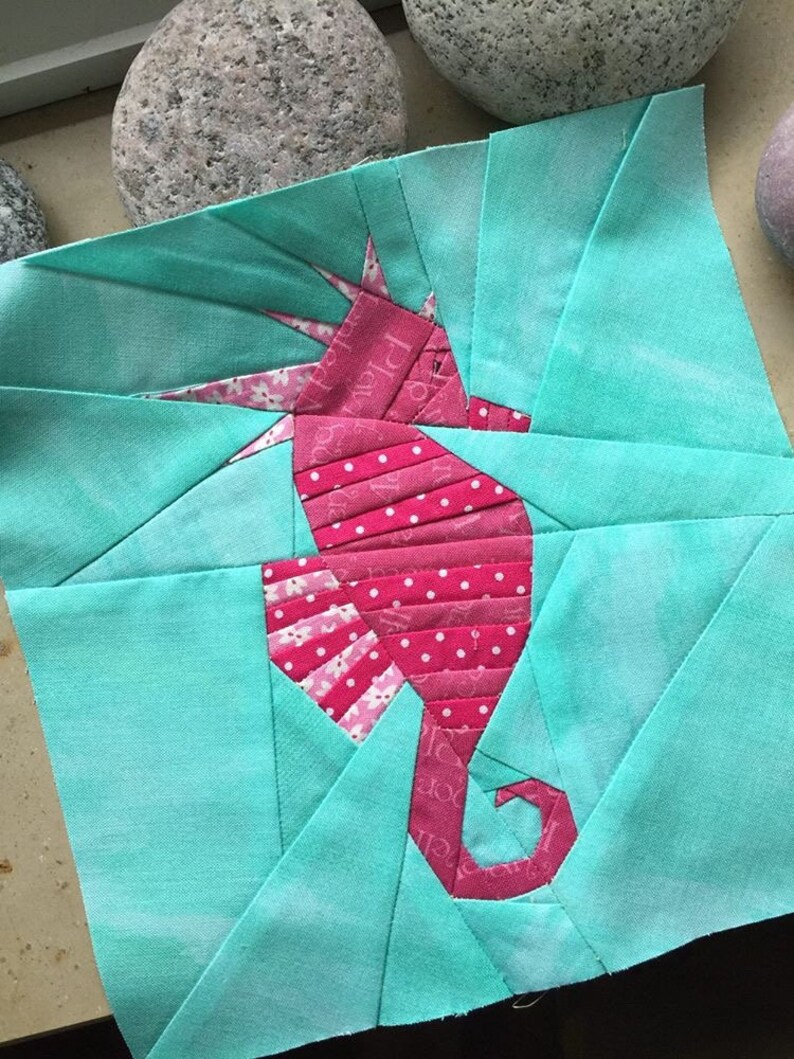Seahorse Quilt Block Pattern, PDF Instant Download, Foundation Paper ...