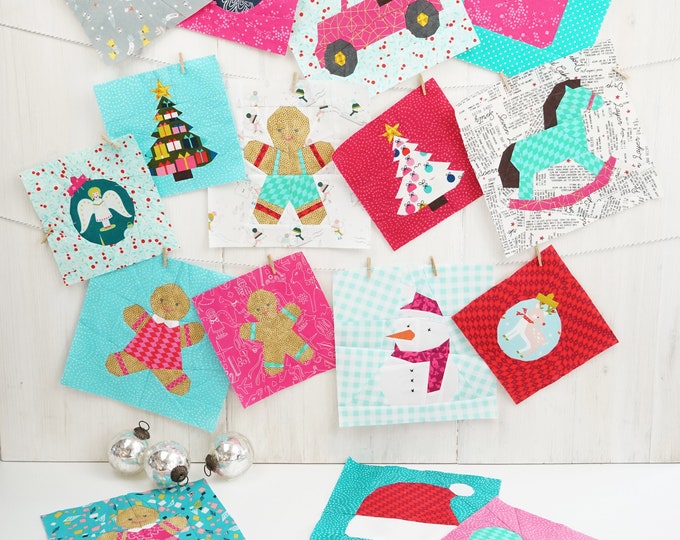 Christmas Quilt Blocks Set, Paper Pieced Quilt Pattern, PDF Pattern ...