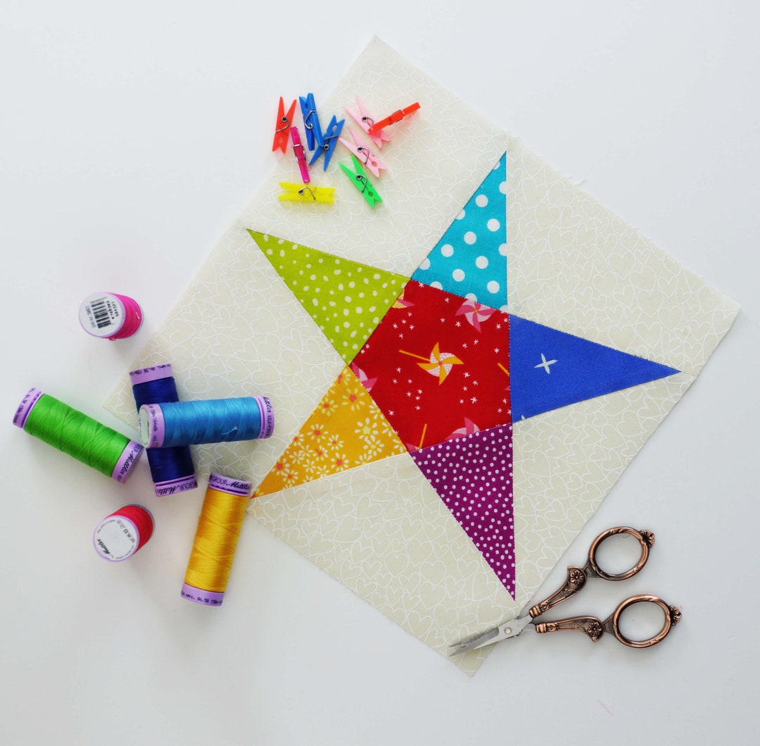 5 Point Star Pattern 9 Different Sizes, Quilt Block Pattern, PDF ...