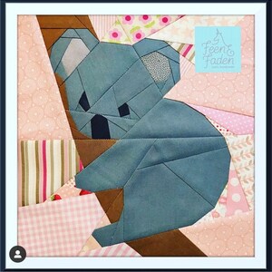 Koala Quilt Block Pattern, 3 Sizes PDF Instant Download, Foundation ...