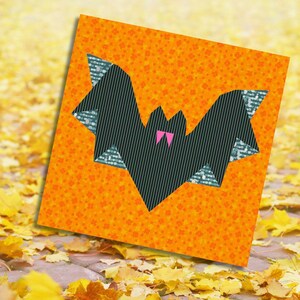 Halloween Bat Quilt Block Pattern, 4 Sizes, Foundation Paper Piecing ...