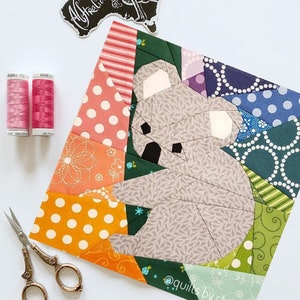 Koala Quilt Block Pattern, 3 Sizes PDF Instant Download, Foundation ...