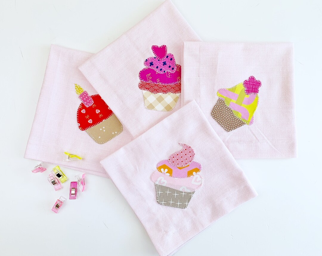 Cupcake Appliqué Pattern, PDF Instant Download, Set of 4 Cupcakes, Home ...