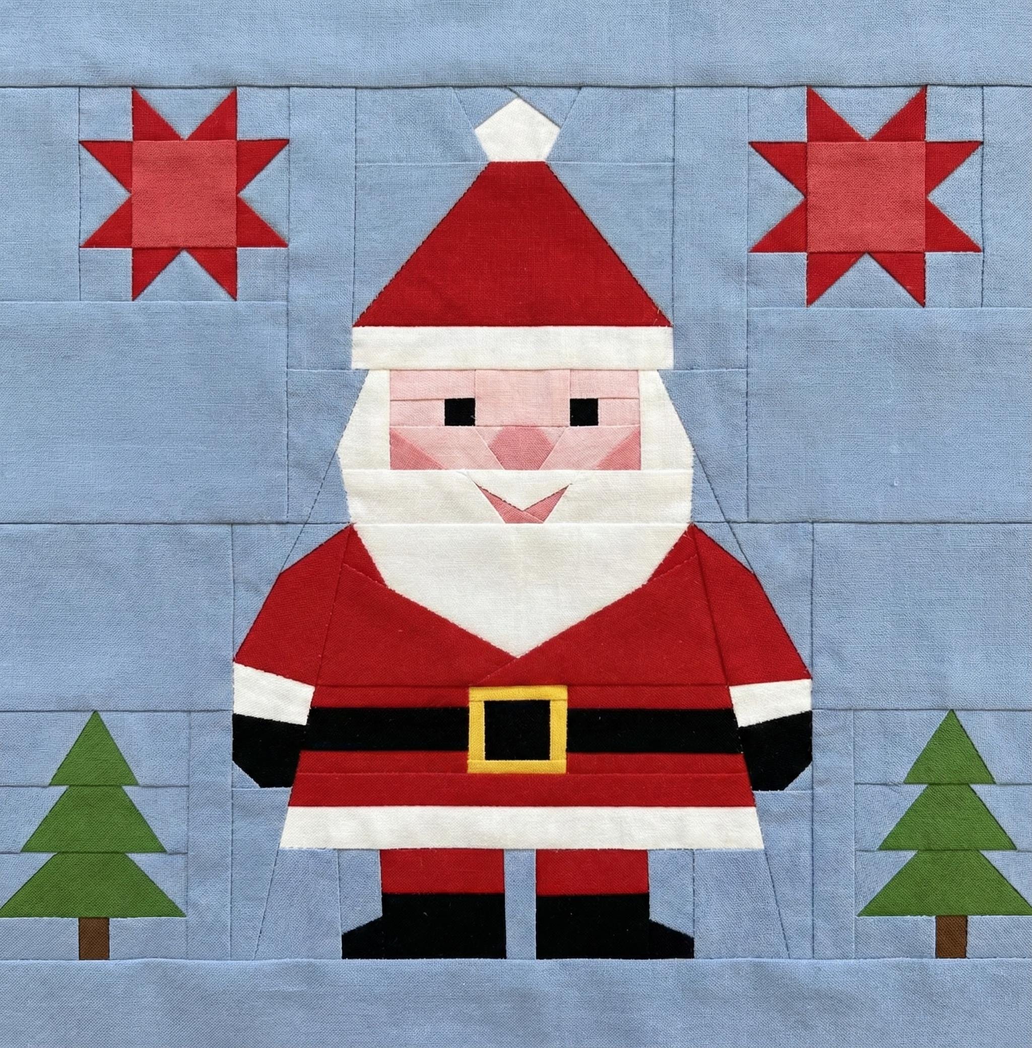 Santa Quilt Block, 3 Sizes PDF Instant Download, Foundation Paper ...