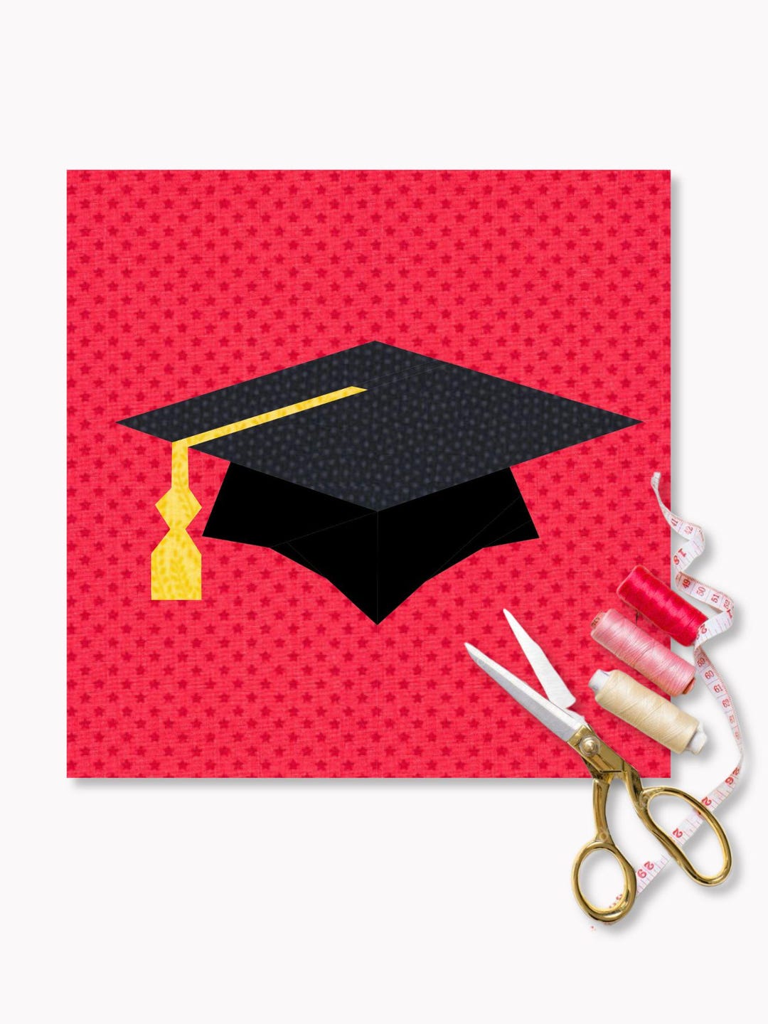 Mortarboard Quilt Block Pattern: Graduation Cap FPP (PDF Download) - Etsy