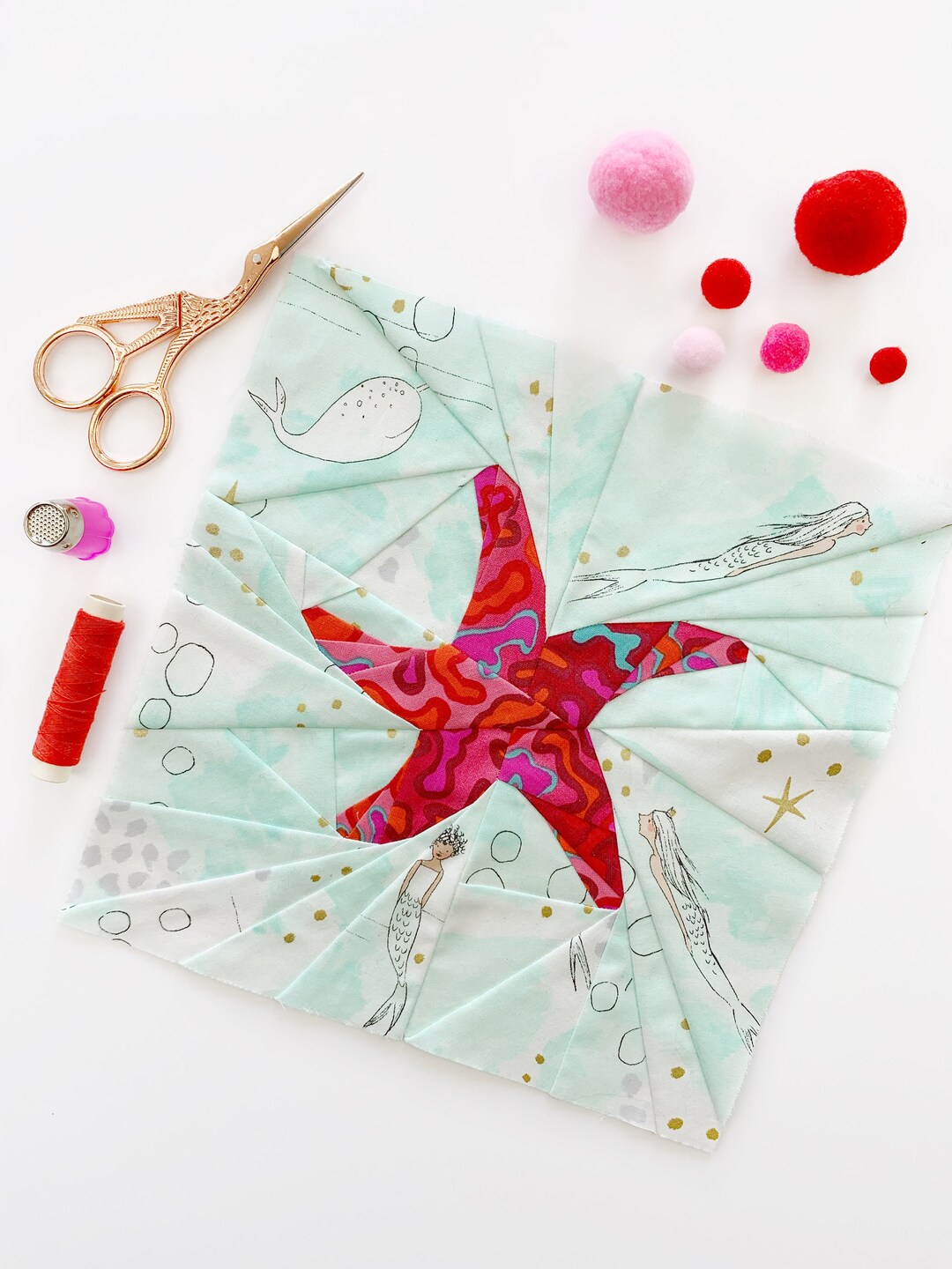 Starfish Quilt Block Pattern: Nautical Foundation Paper Piecing (PDF ...