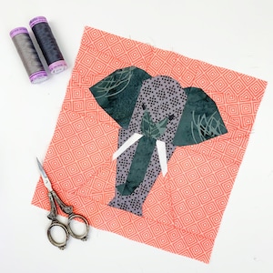 Elephant Quilt Block Pattern, 3 Sizes PDF Pattern Instant Download ...