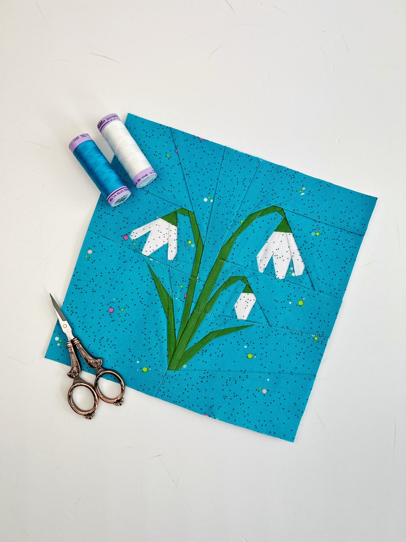Snowdrops Quilt Block Pattern: Modern Spring Design (PDF Download) - Etsy