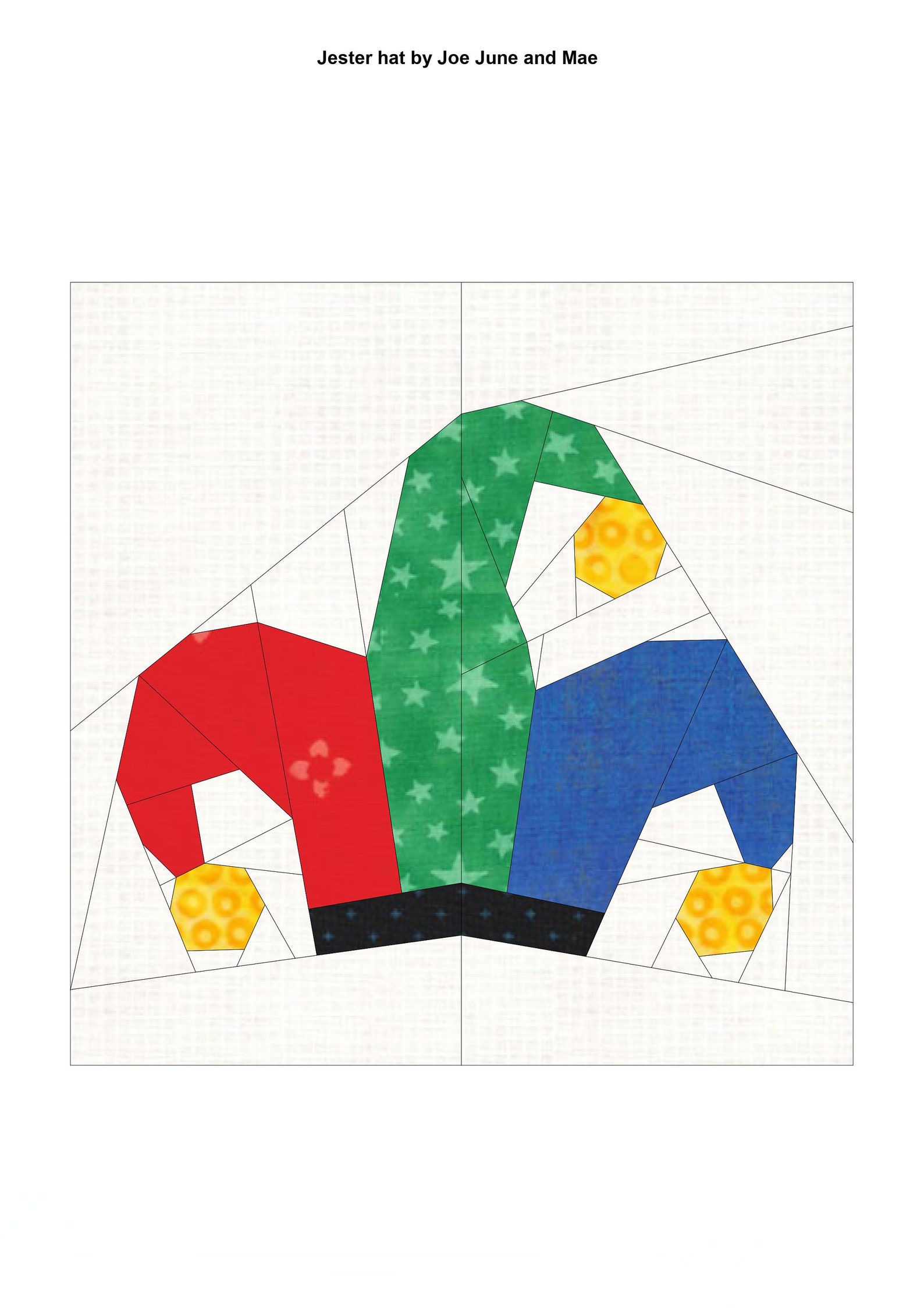 Jester Hat Sewing Pattern Jester Hat Quilt Block Pattern PDF - Etsy