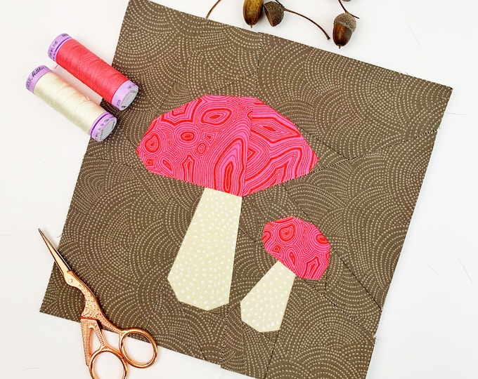 Mushroom Paper Pieced Quilt Block Pattern, PDF - Etsy Canada