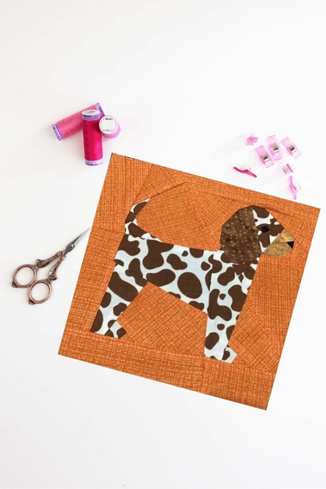 Dog Quilt Block Pattern PDF Instant Download Patchwork | Etsy