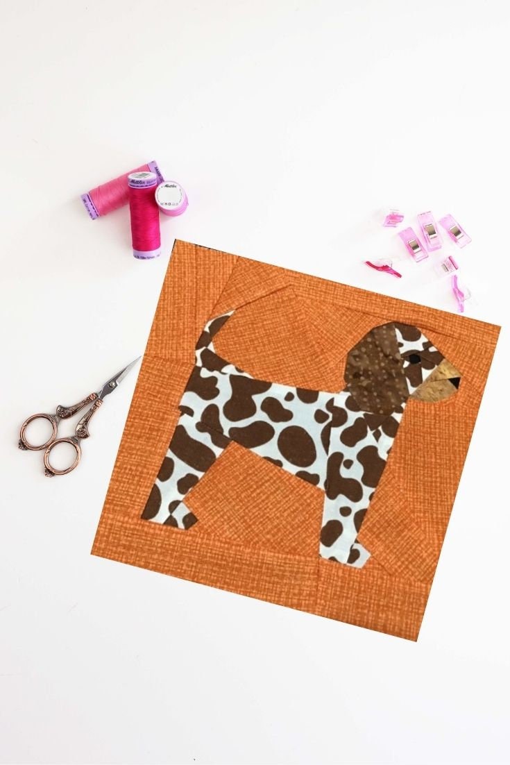 Dog Quilt Block Pattern PDF Instant Download Patchwork | Etsy