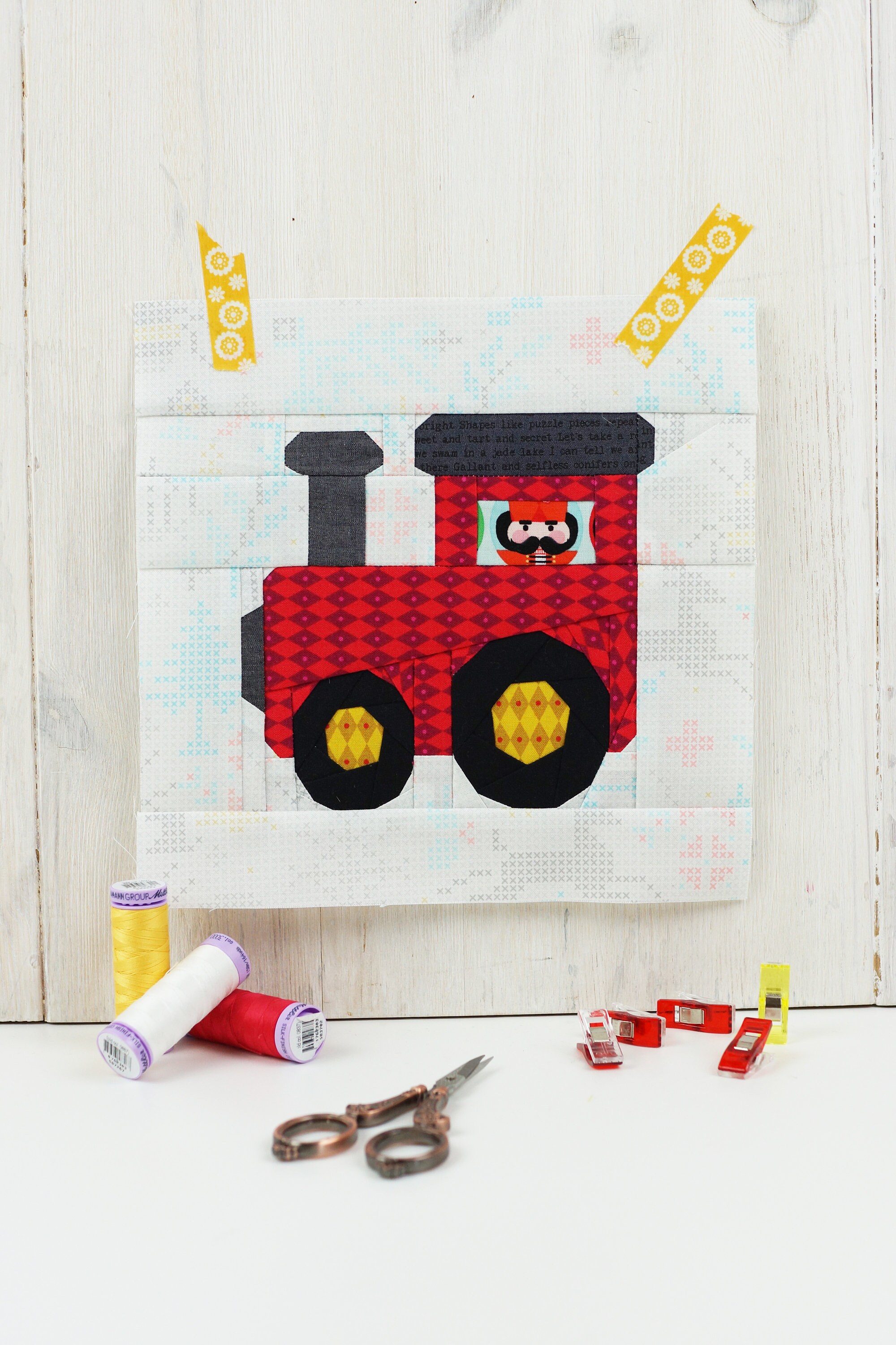 Toy Train Set of 4 Quilt Block Pattern Toy train pattern PDF | Etsy