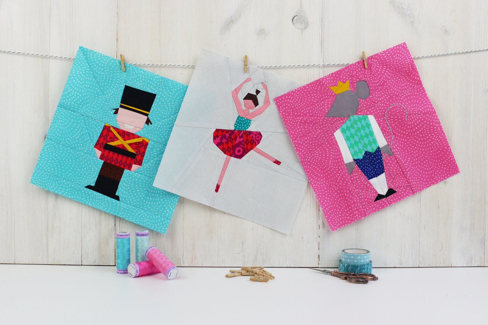 Nutcracker Ballet Quilt Blocks, 3 Sizes PDF Instant Download ...