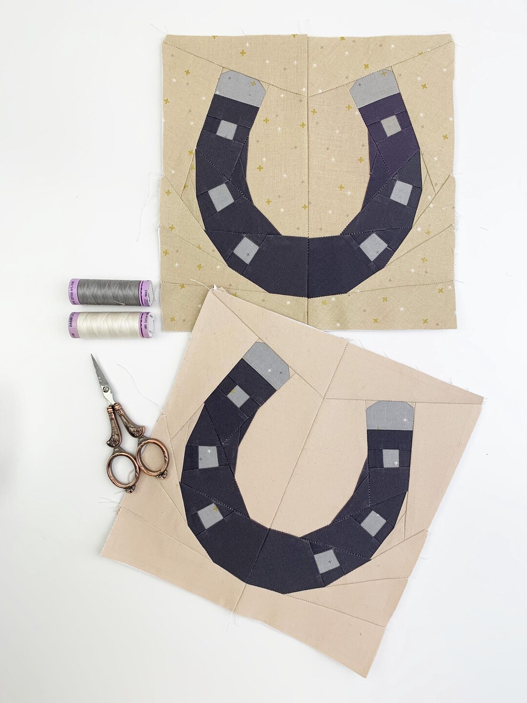 Horseshoe Quilt Block Pattern, 4 Sizes Each PDF Instant Download, FPP ...