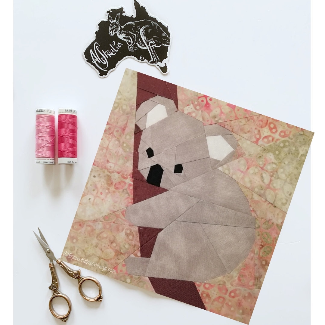 Koala Quilt Block Pattern, 3 Sizes PDF Instant Download, Foundation ...