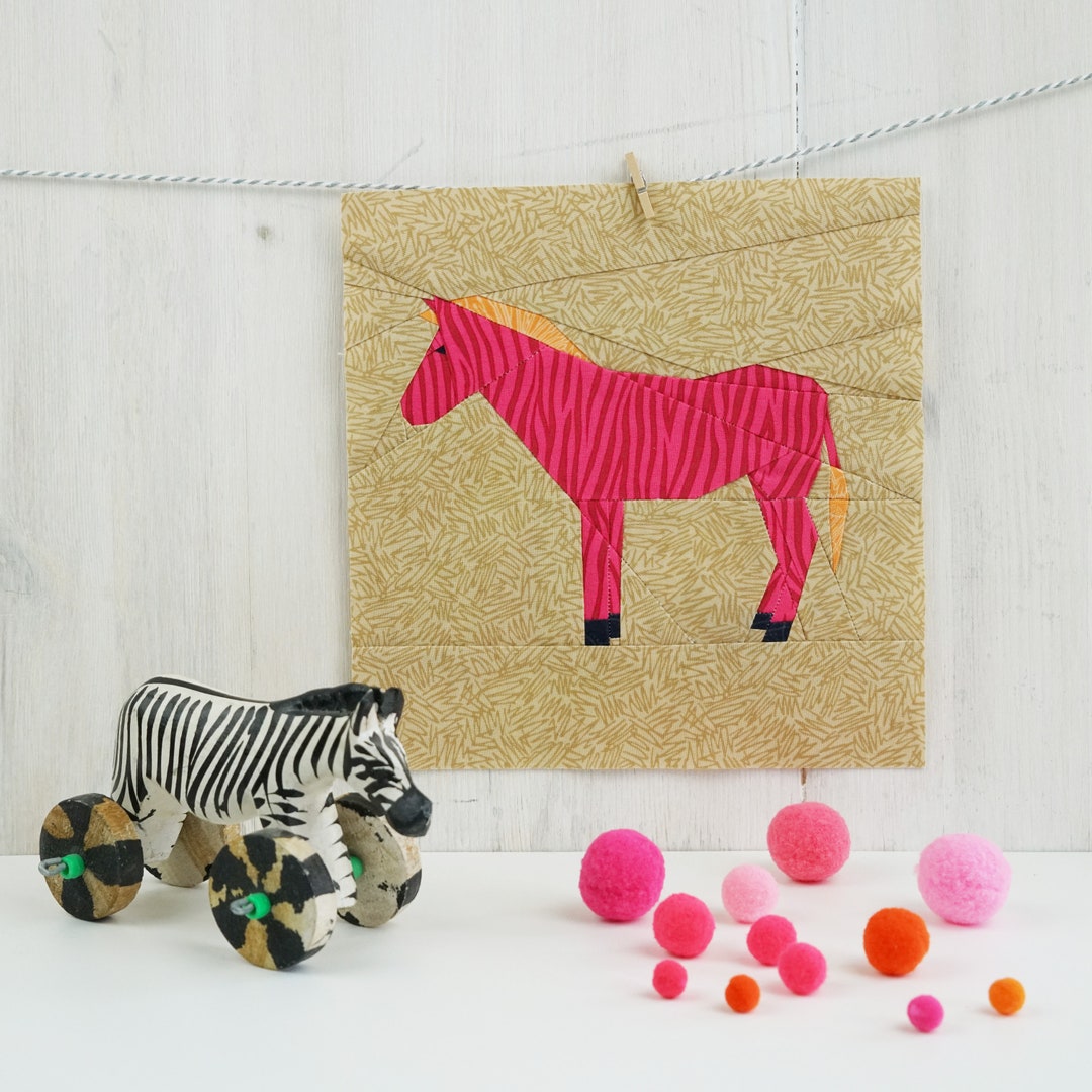 Zebra Quilt Block Pattern, PDF Instant Download, Foundation Paper ...