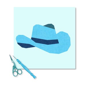 Cowboy Hat Quilt Block, 5 Sizes PDF Instant Download, FPP Patchwork ...