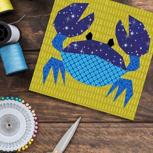 Crab Quilt Block Pattern, PDF Pattern Instant Download, Nautical Quilt ...