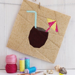 Beach Cocktail Paper Piecing Pattern, PDF Pattern Instant Download ...