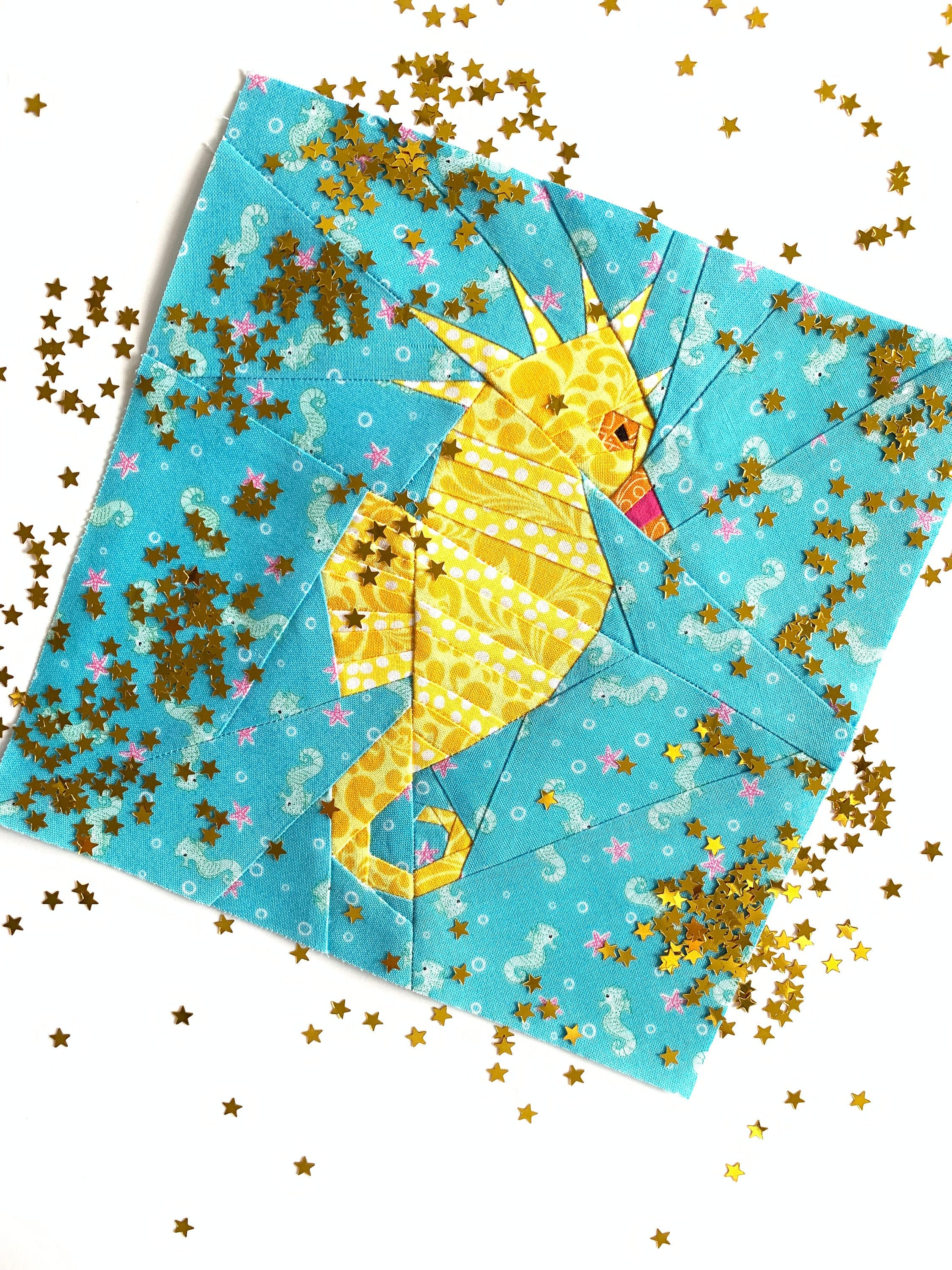Seahorse Quilt Block Pattern, PDF Instant Download, Foundation Paper ...